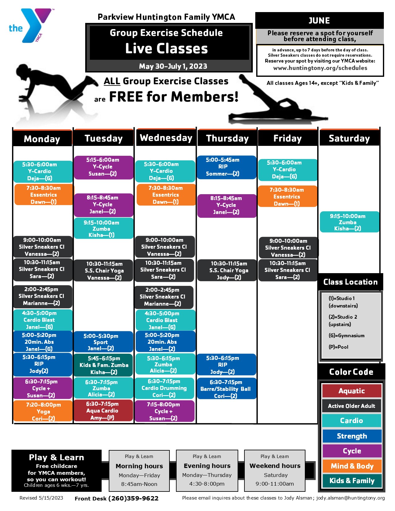 Schedules – Huntington YMCA
