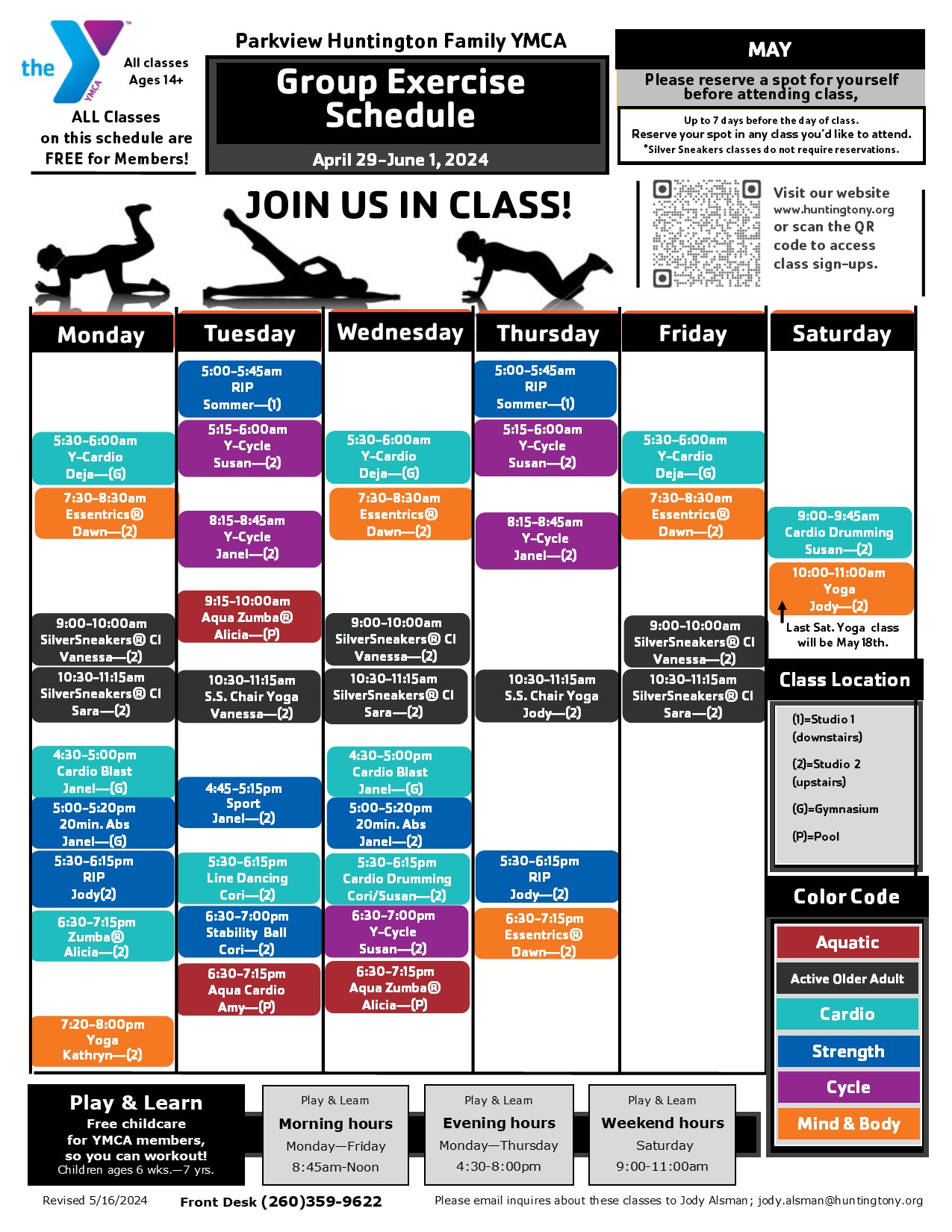 Schedules – Huntington YMCA