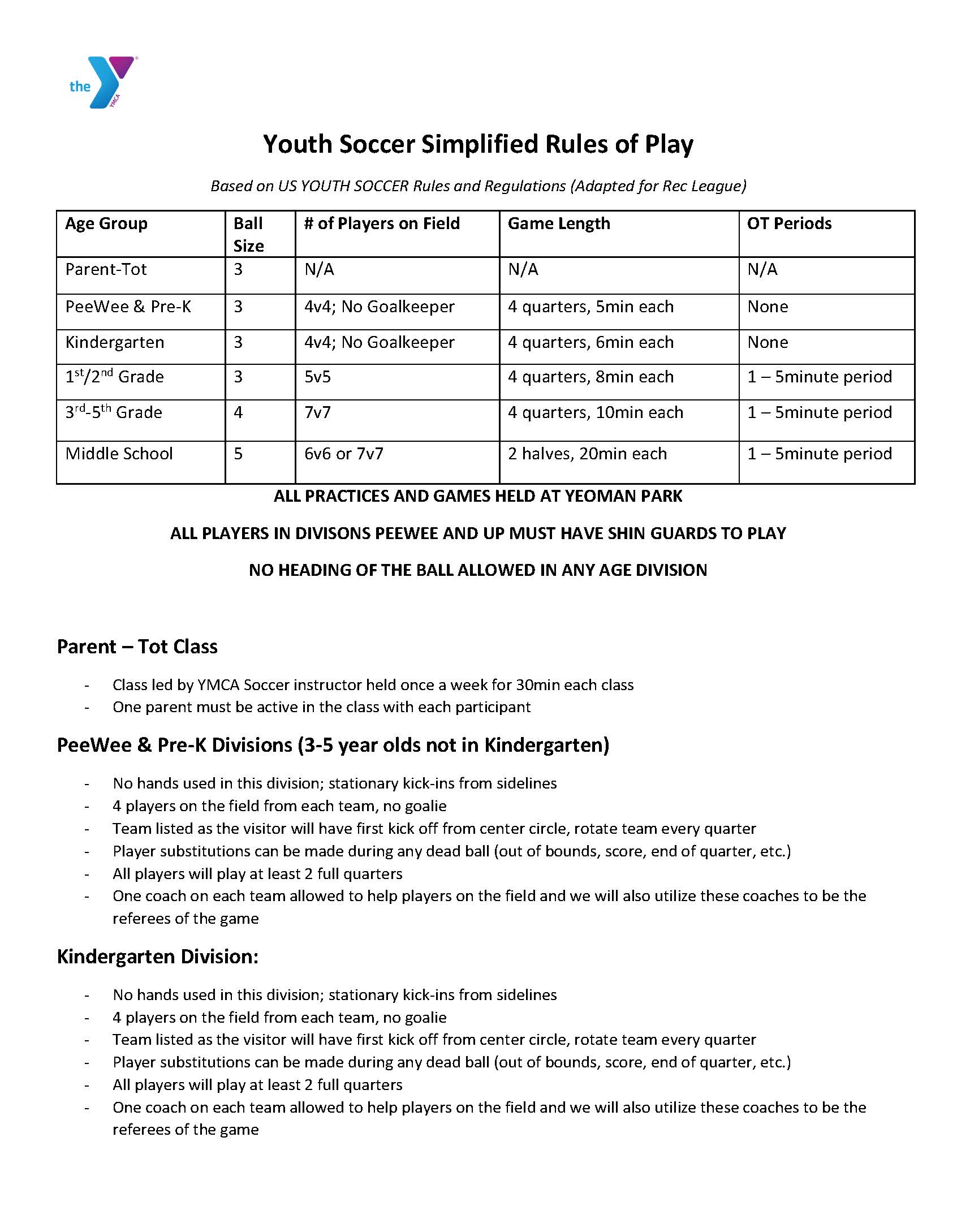 Soccer – Huntington YMCA